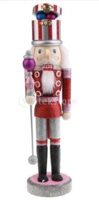 15" Wooden Nutcracker Red/Gray | eBay