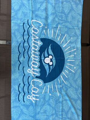 Disney Cruise Line DCL Castaway Cay Blue Floral Beach Towel 64” X 34 ...