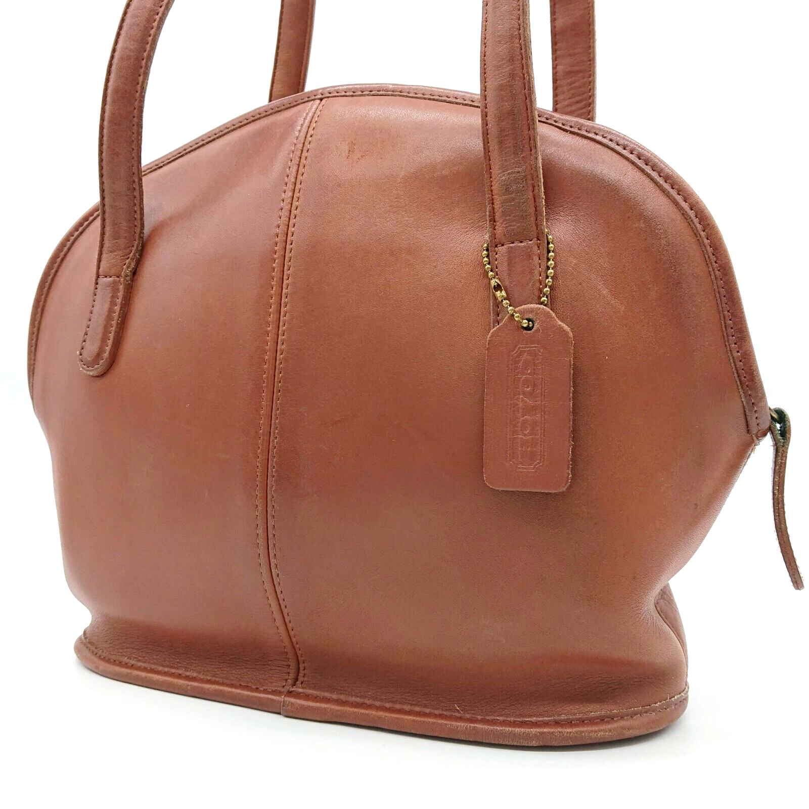 COACH Shoulder Bag 9089 Brown Asheville Bowler Dome Leather Vintage ...