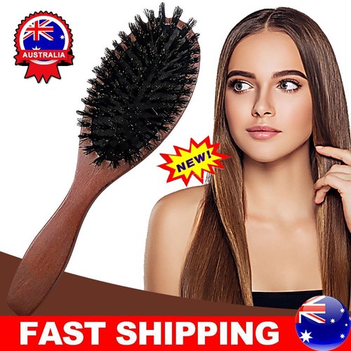 Natural Boar Bristle Hairbru9B Massage Comb Hair Scalp Paddle Bru#T ...