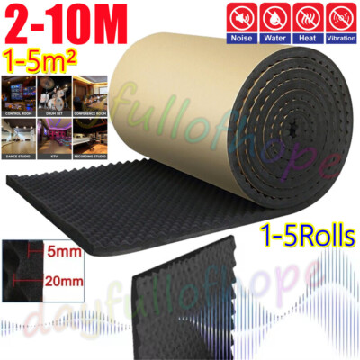 10M Self Adhesive Acoustic Foam Panels Studio Soundproofing Foam Tiles ...