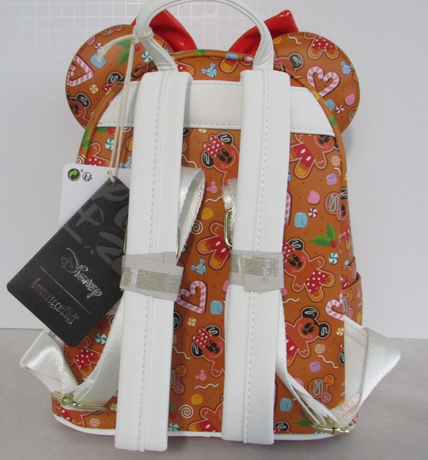 Disney Loungefly Gingerbread Mickey Minnie Mouse Mini Backpack & Ears ...