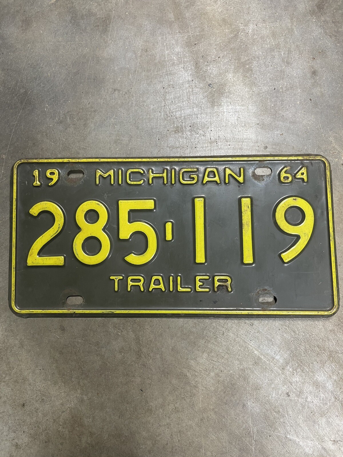 1964 Michigan License Plate trailer # 258-119 | eBay