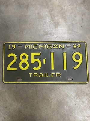 1964 Michigan License Plate trailer # 258-119 | eBay