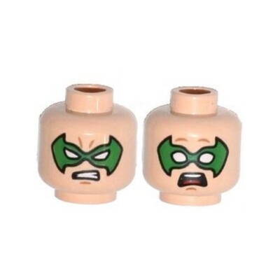 LEGO - Minifig, Head Mask Green with Eyeholes - (Robin) - Light Flesh ...