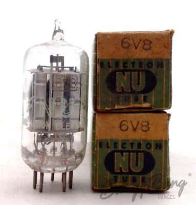 2 National Union 6V8 AC/DC Triple Diode Triode Detector Valve ...