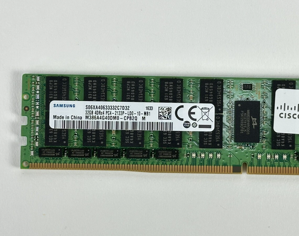 Cisco 512GB Lot of 16 32GB 4Rx4 4DRx4 PC4-2133P-L ECC LRDIMM DDR4 RAM ...