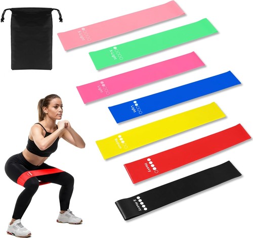 7 Pack Elastic Resistance Bands Set, Multi-Colored Workout Bands ...
