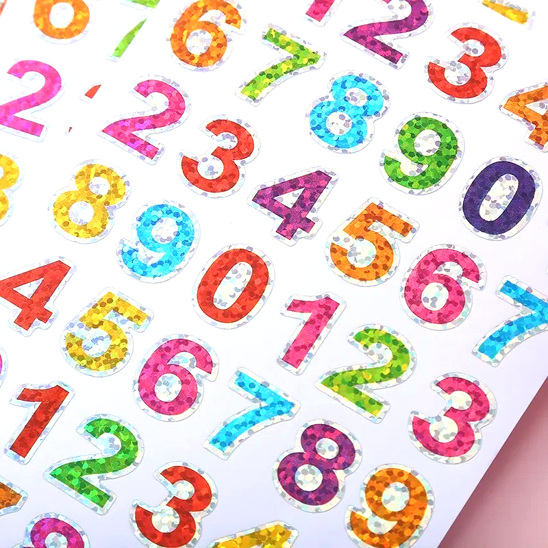Alphabet Stickers Number Holographic 1.5 x 1cm Letters Crafts Cards ...