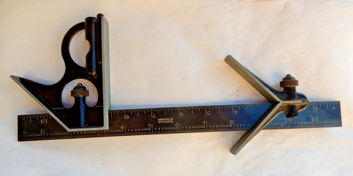 Vintage Union Tool Co 12" Combination Square, Original Scribe/ Awl ...