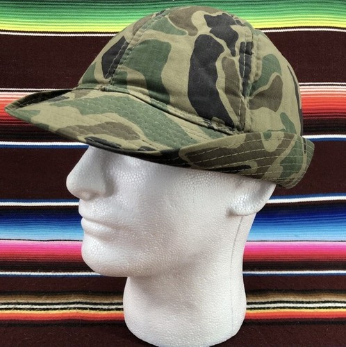 Vtg Youngan YA WWII Style Frog Skin Duck Camo Bucket Hat Cap Hunting ...