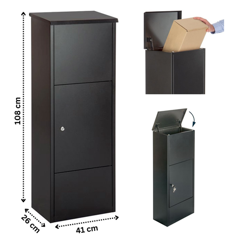 Parcel Delivery Drop Box Large Metal Lockable Outdoor Delivery Post Box ...
