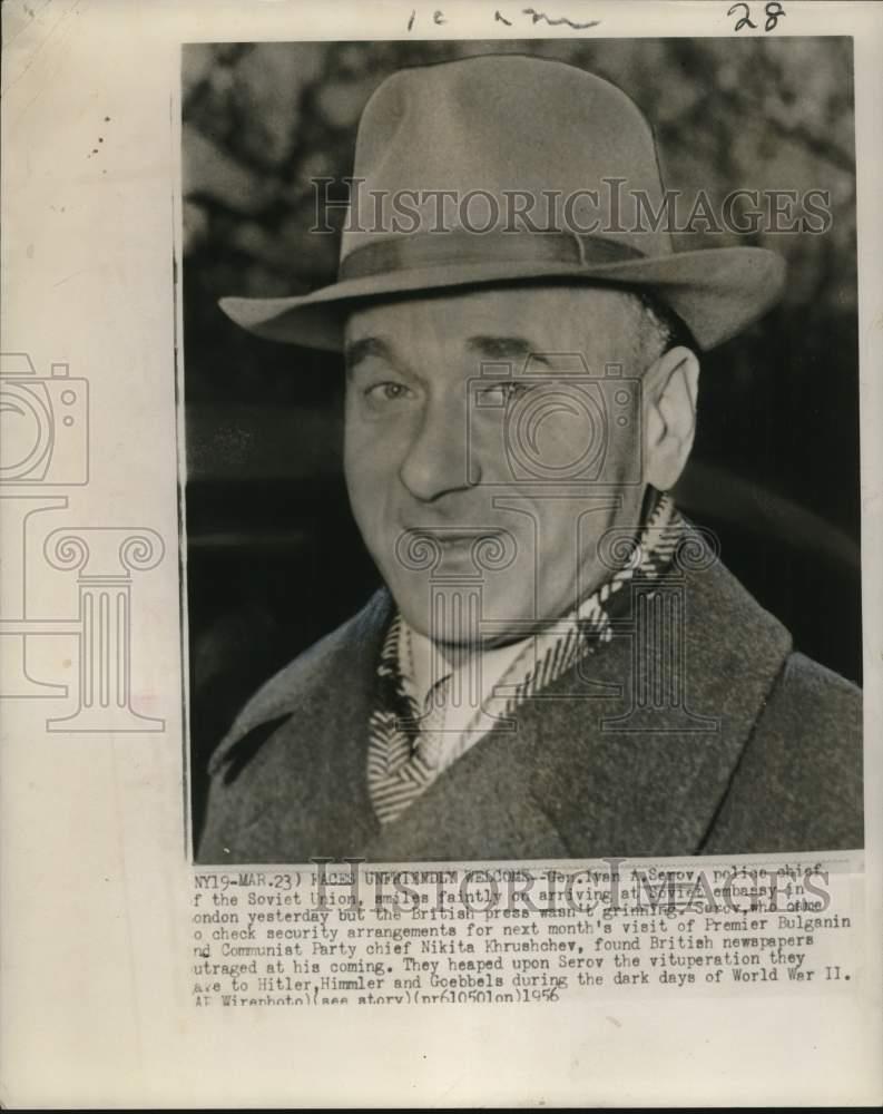 1956 Press Photo Soviet Union police chief Ivan Serov arrives in London | eBay