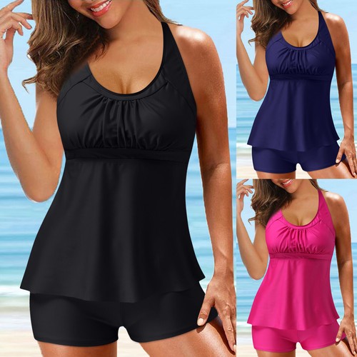 Womens Bathing Suit with Shorts Women Tankini Swimsuit Tummy Control ...