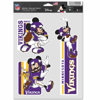 MINNESOTA VIKINGS MICKEY MOUSE 3 PIECE MULTI-USE DECALS DISNEY NFL ...