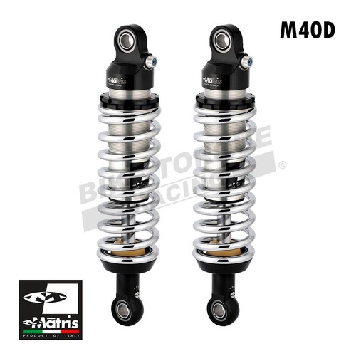 Matris M40D Chrome Rear Shocks fits Triumph 1200 Bonneville T120 2016 ...