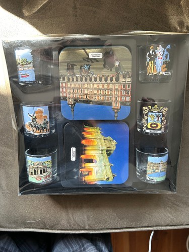 Madrid coasters and shot glasses set | eBay