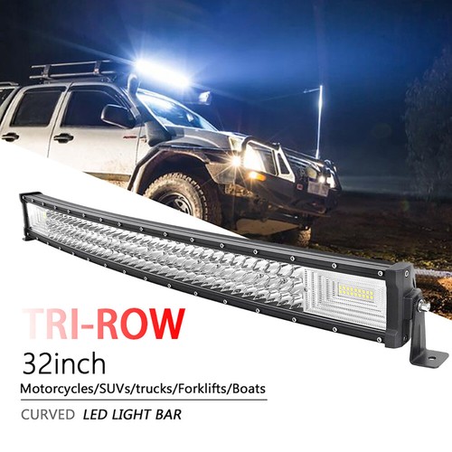 Curved 32" LED Light Bar Flood Spot Combo For Truck Roof Driving ATV ...