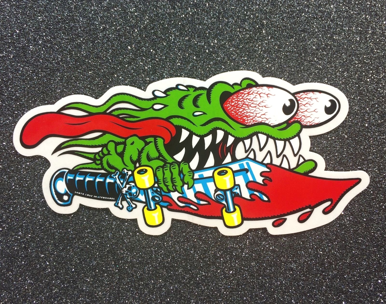 Santa Cruz Slasher Sword Skateboard Sticker 6in LARGE hand dot si | eBay
