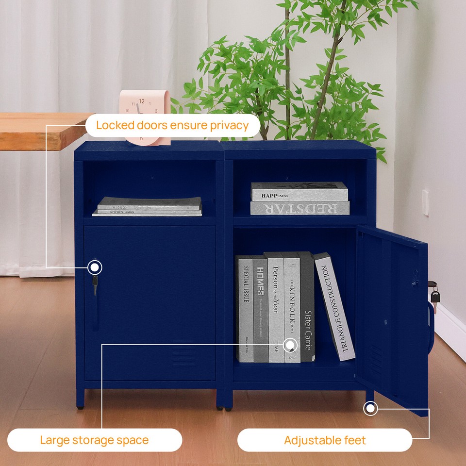 Night Table Lockable End Table Coffee Table Metal Locker Bedside ...