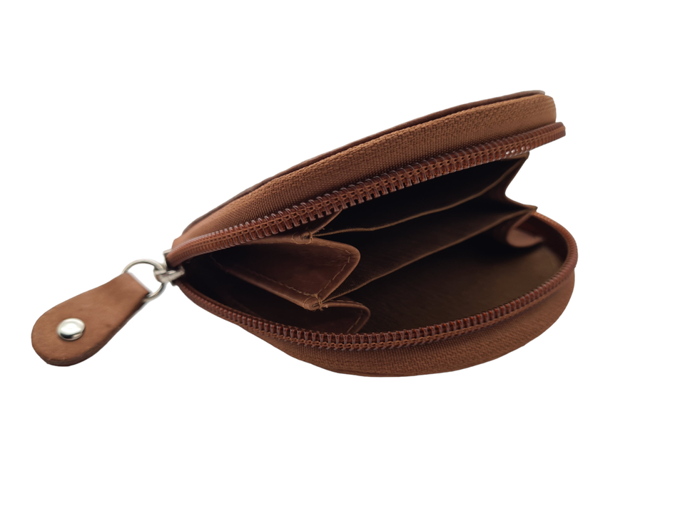 Unisex Real Premium Soft Leather Coin Pouch Zip Around Wallet Purse ...