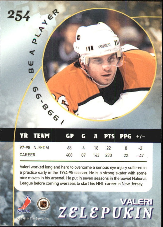 1998-99 (OILERS) Be A Player Gold #254 Valeri Zelepukin | eBay