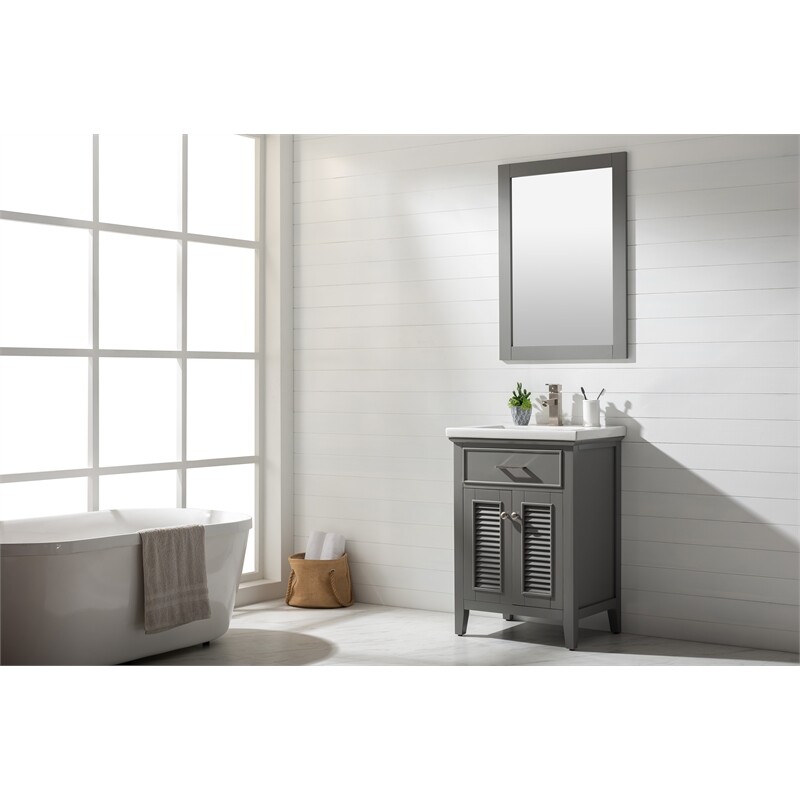 Design Element Cameron 24" Single Sink Vanity In Gray | eBay