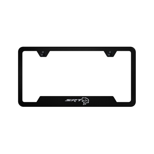 Ford SRT Hellcat Laser Etched Cut-Out Black Stainless Steel License ...