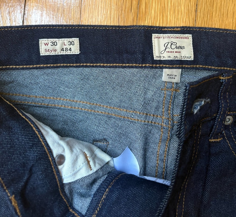 J. Crew 30x30 484 Slim-fit Jean Japanese Stretch Selvedge Denim Resin ...