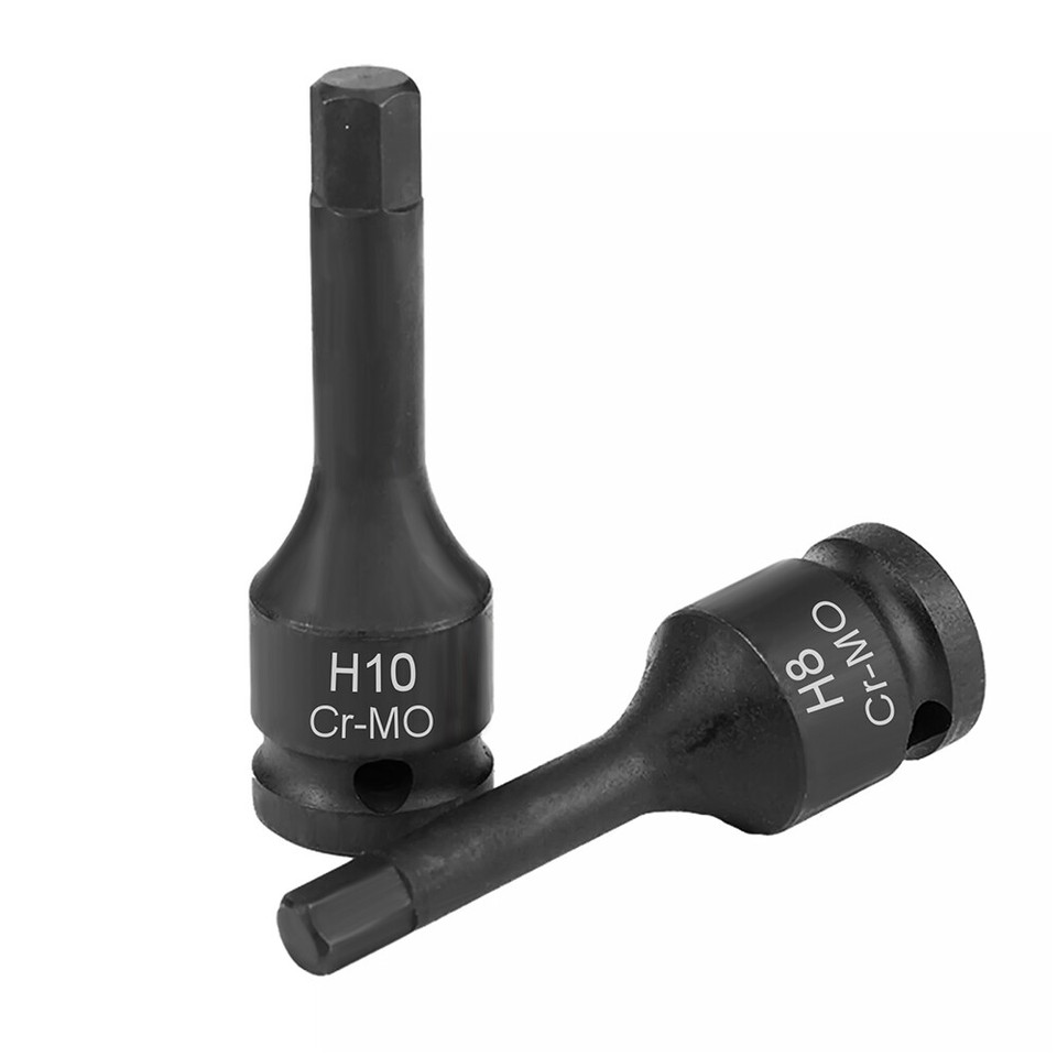 10X 1/2" Impact Hex Socket Drive Bit Metric Set H6-H19 Allen Key Torx ...