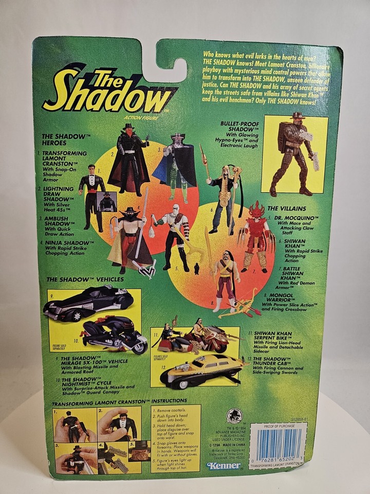 Kenner The Shadow Transforming Lamont Cranston Figure Moc Vintage | eBay