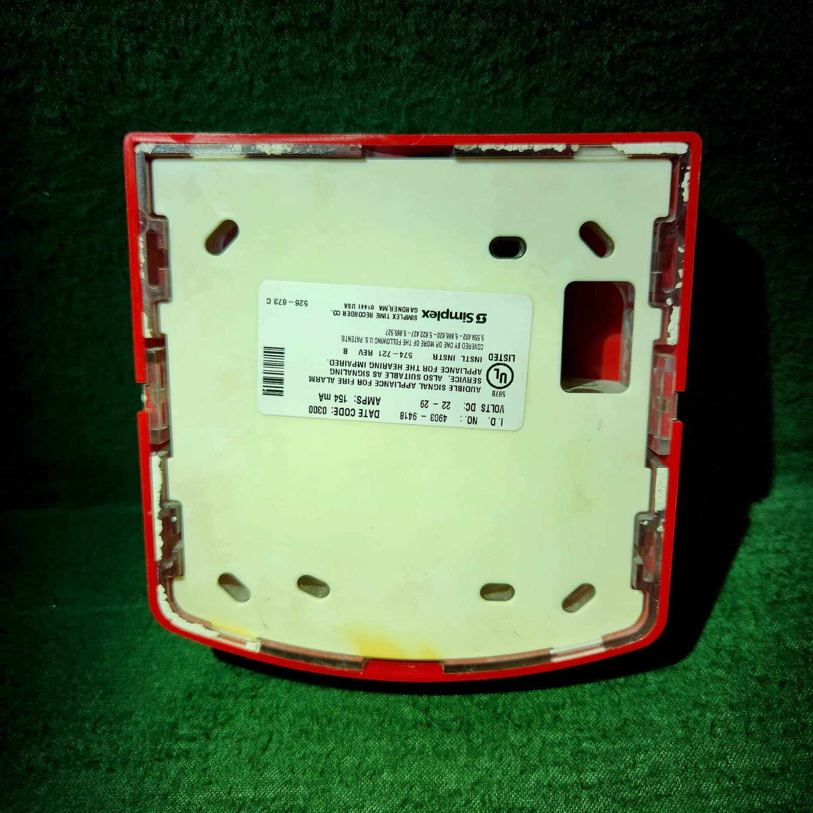 Simplex 4903-9418 TrueAlert Non-Addressable Fire Alarm Wall Mount Horn ...