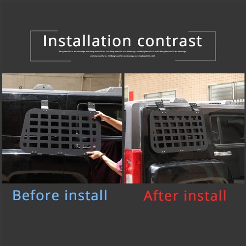 Exterior Rear Window Molle Panel Modular StorageBracket For Hummer H3 ...