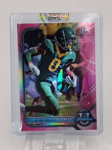 2021-22 Bowman University RJ Sneed 1st Bowman Pink Refractor #72 Baylor ...