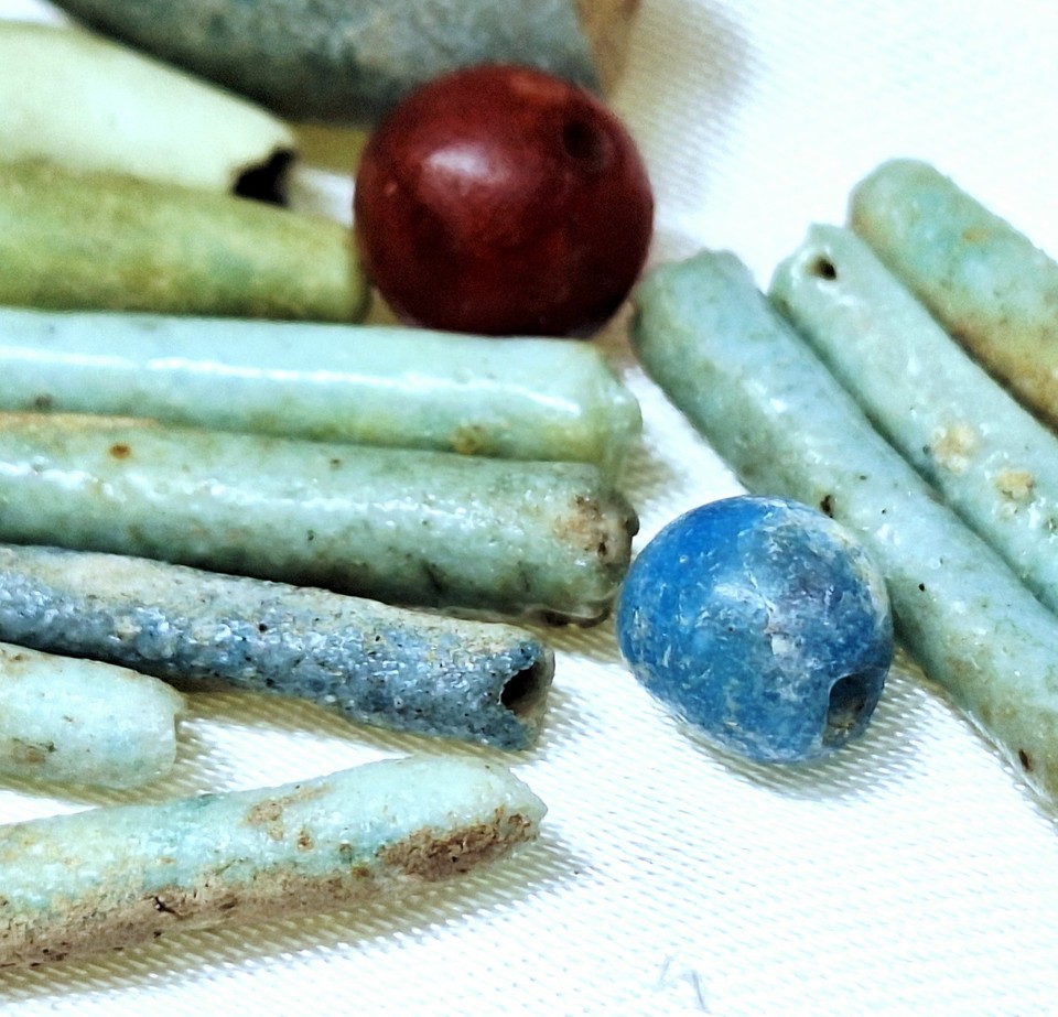Ancint Egyptian Faience and Stone Beads with Lapis - Provenance, 1500 ...