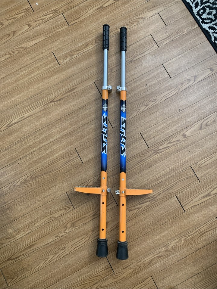 HUFFY FULLY ADJUSTABLE KIDS YOUTH WALKING STILTS T-6 ALUMINUM ORANGE ...