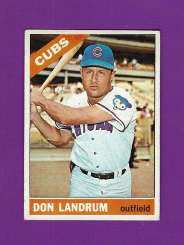 1966 Topps baseball card #43 Don Landrum Chicago Cubs EX Button Shows ...