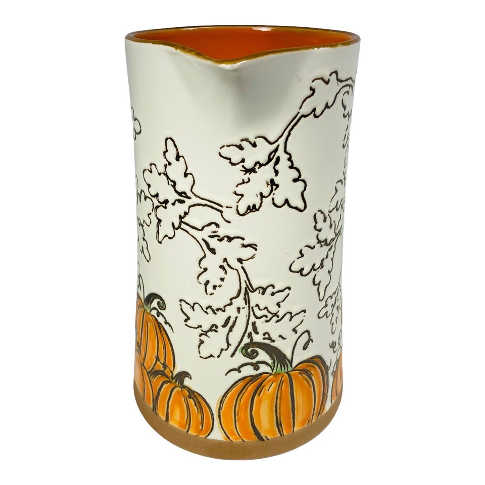 inHomestylez Ceramic Pumpkin Pitcher Fall Autumn Halloween Orange ...
