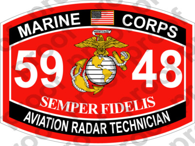 STICKER USMC MOS 5948 AVIATION RADAR TECHNICIAN ooo USMC Lisc No 20187 ...