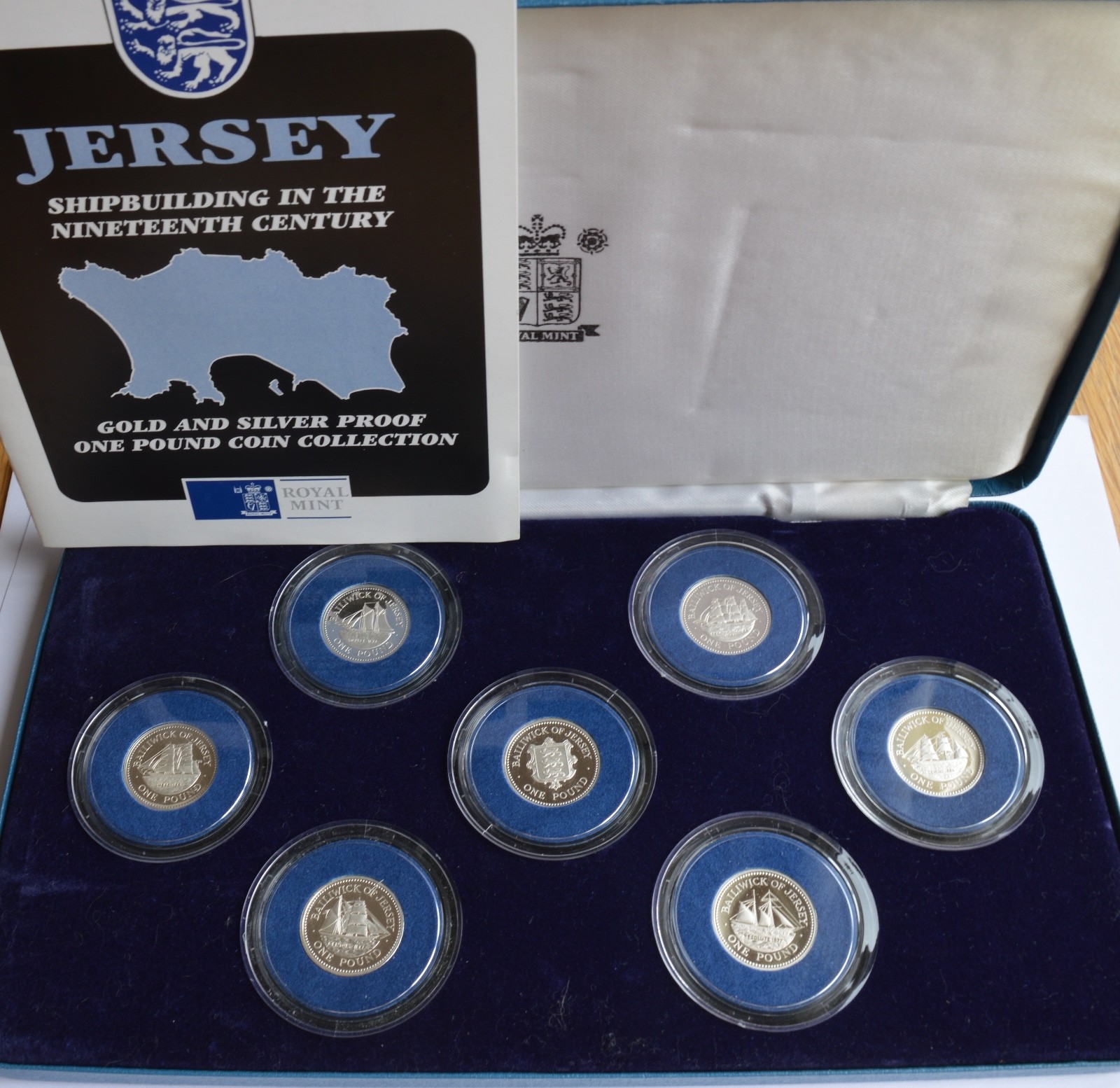 The Jersey Shipbuilding Series 1991-1994 silver proof one pound coin ...