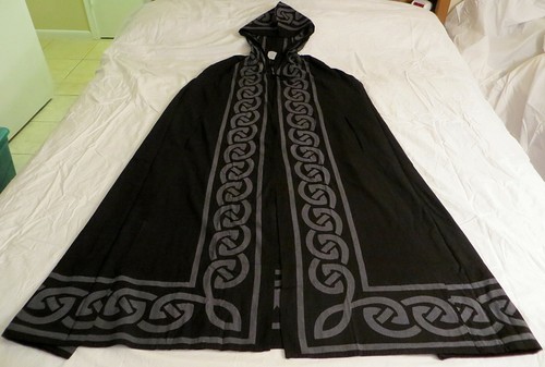 PENTAGRAM CLOAK BLACK RITUAL ROBE PAGAN WICCA GODDESS CELTIC NORSE ...