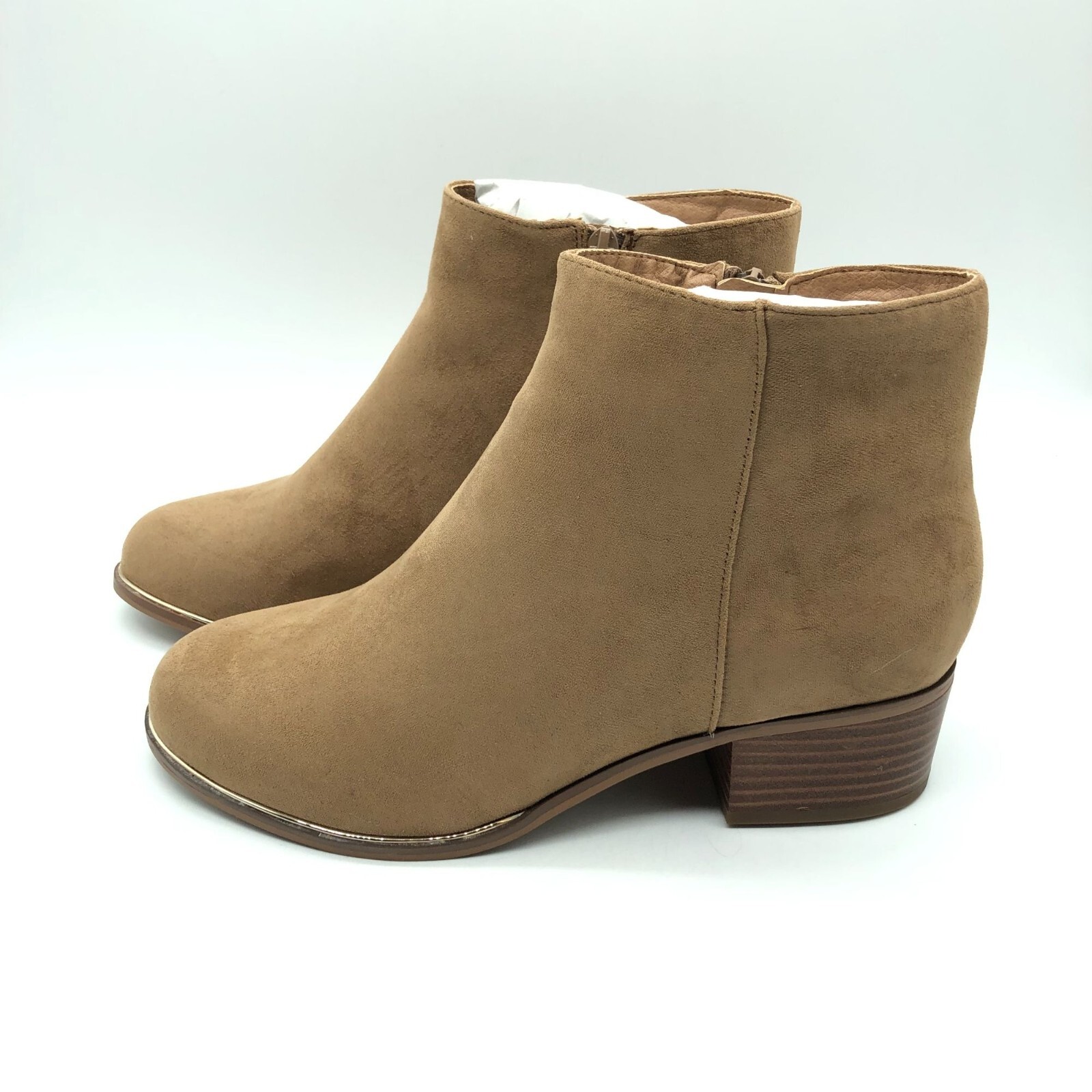 Lane Bryant Womens Ankle Boots Booties Faux Suede Block Heel Brown 11W ...