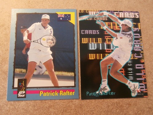 PAT RAFTER, 4 RARE VINTAGE TRADING ROOKIE CARDS ATP/FRENCH TENNIS MAGS ...