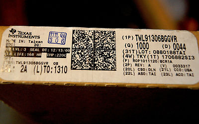 1 FULL SEALED REEL,1000 pcs, TEXAS INSTRUMENTS TWL91306BGGVR, | eBay