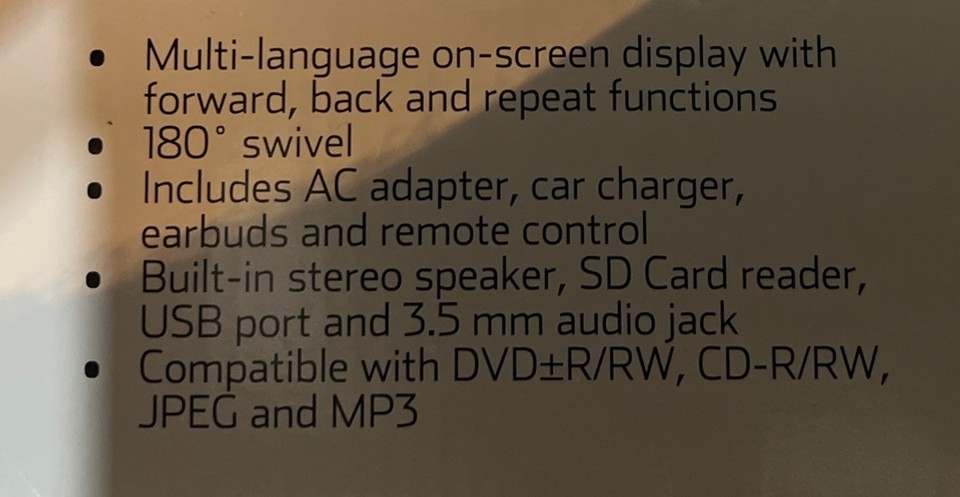 Onn Portable DVD Player Kit 10" | eBay