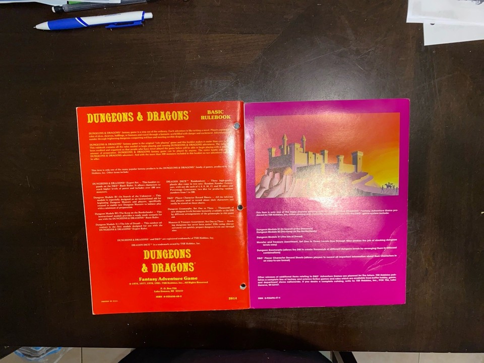 Dungeons & Dragons Fantasy Game Basic Set 1 #1011 1981 TSR with BONUS ...