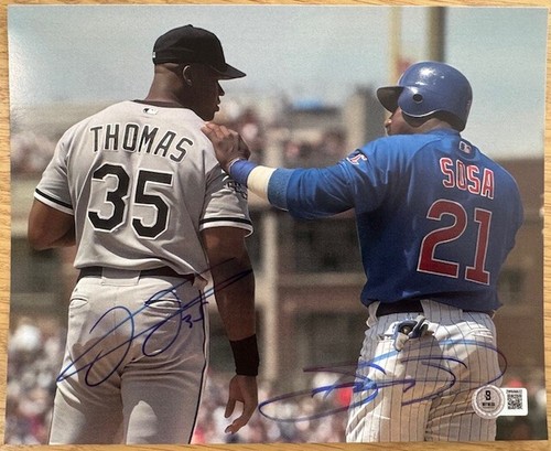 SAMMY SOSA FRANK THOMAS CHICAGO DUAL SIGNED AUTO 8X10 PHOTO BGS BAS ...
