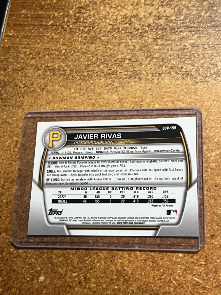 2023 Bowman Chrome Baseball Bowmans 1st Card # BCP-159 Javier Rivas | eBay