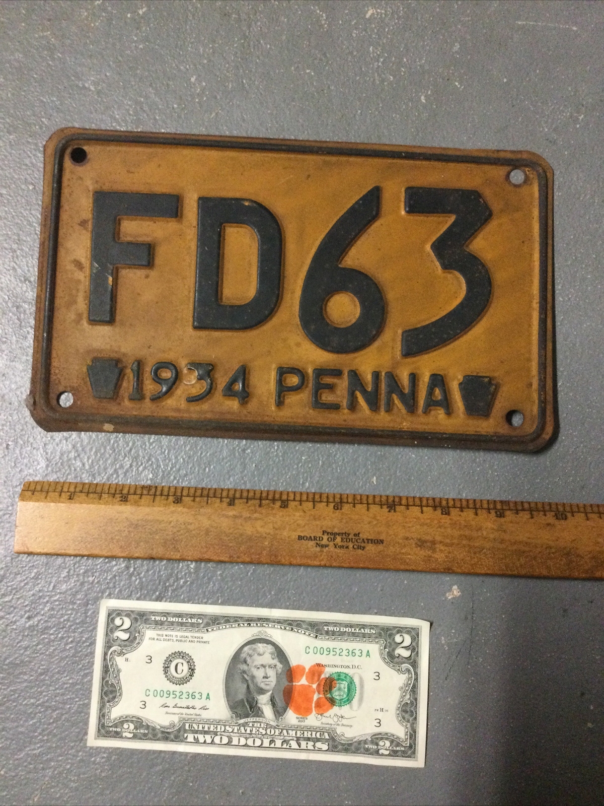 1934 Pennsylvania Fire Department ? License Plate PA Penna Dept Truck ...