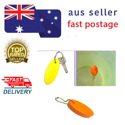 10Pcs OVAL SHAPED FOAM FLOATING KEY RING Floating Keychain Surf Kayak ...